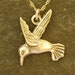 14K Gold Hummingbird Pendant on a 14K Gold Chain - Etsy