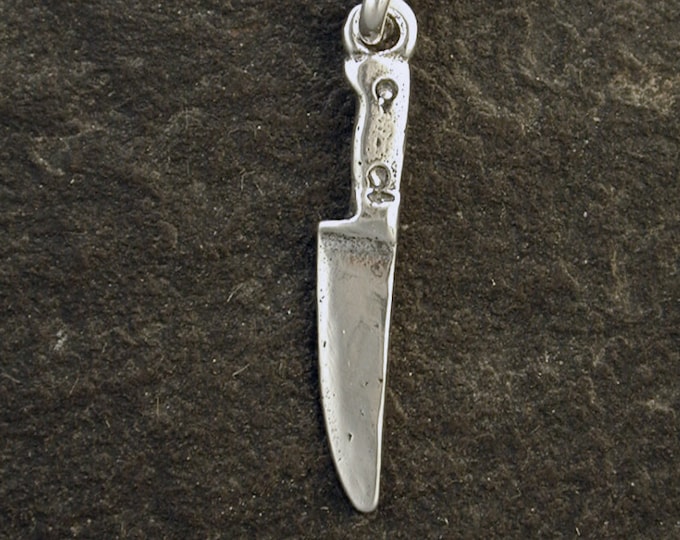 Sterling Silver Kitchen Knife Pendant on a Sterling Silver Chain - Etsy