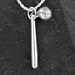 Sterling Silver Large Baseball and Bat Pendant on a Sterling Silver ...