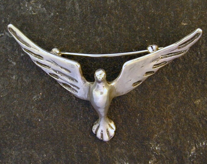 Sterling Silver Dove Bird Brooch - Etsy