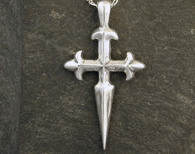 Sterling Silver Sword/cross Pendant on a Sterling Silver Chain. - Etsy