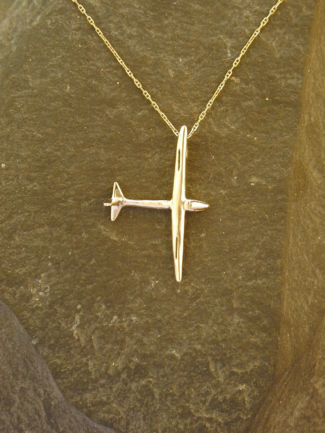 14K Gold Original Glider Sailplane Pendant on A14k Gold Chain. - Etsy