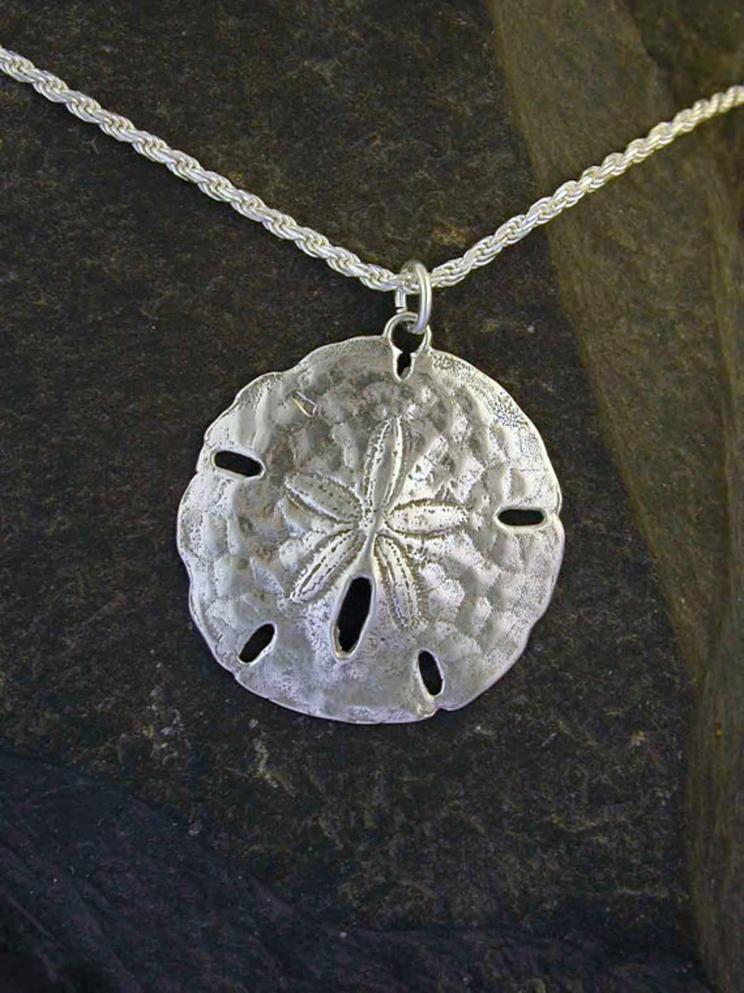 Sterling Silver Sand Dollar Pendant on a Sterling Silver Chain - Etsy