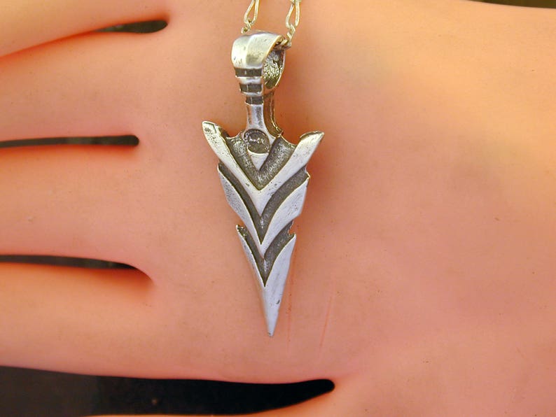 Sterling Silver Arrowhead Pendant on a Sterling Silver Chain. - Etsy