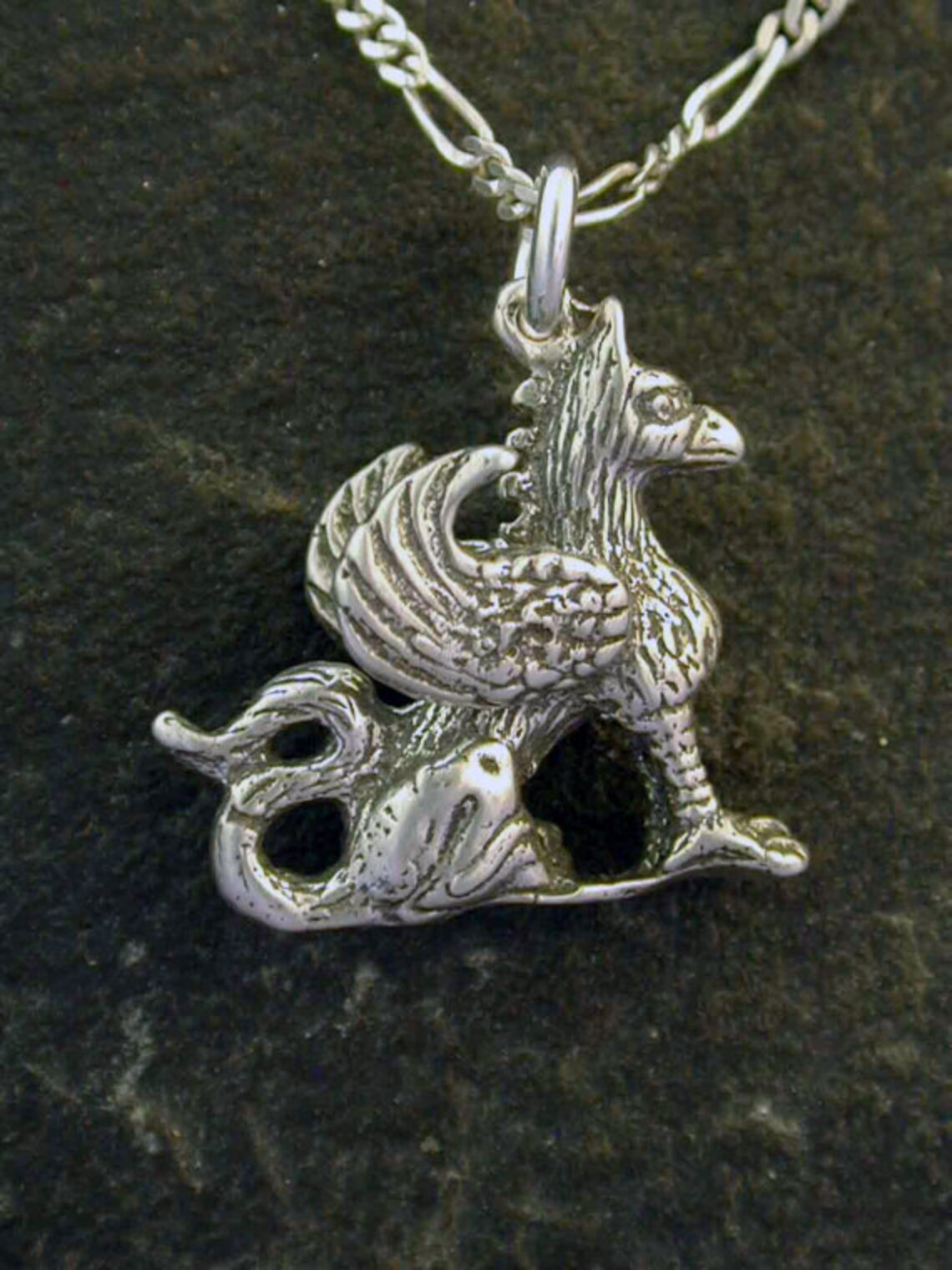 Sterling Silver Griffin Pendant on a Sterling Silver Chain. - Etsy