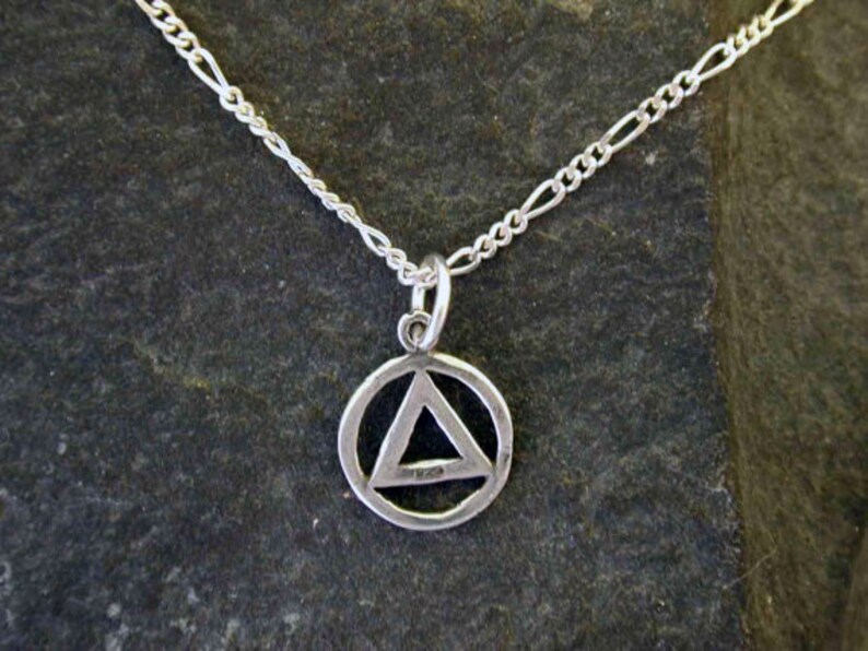 Sterling Silver Alcoholic Anonymous AA Pendant on a Sterling - Etsy