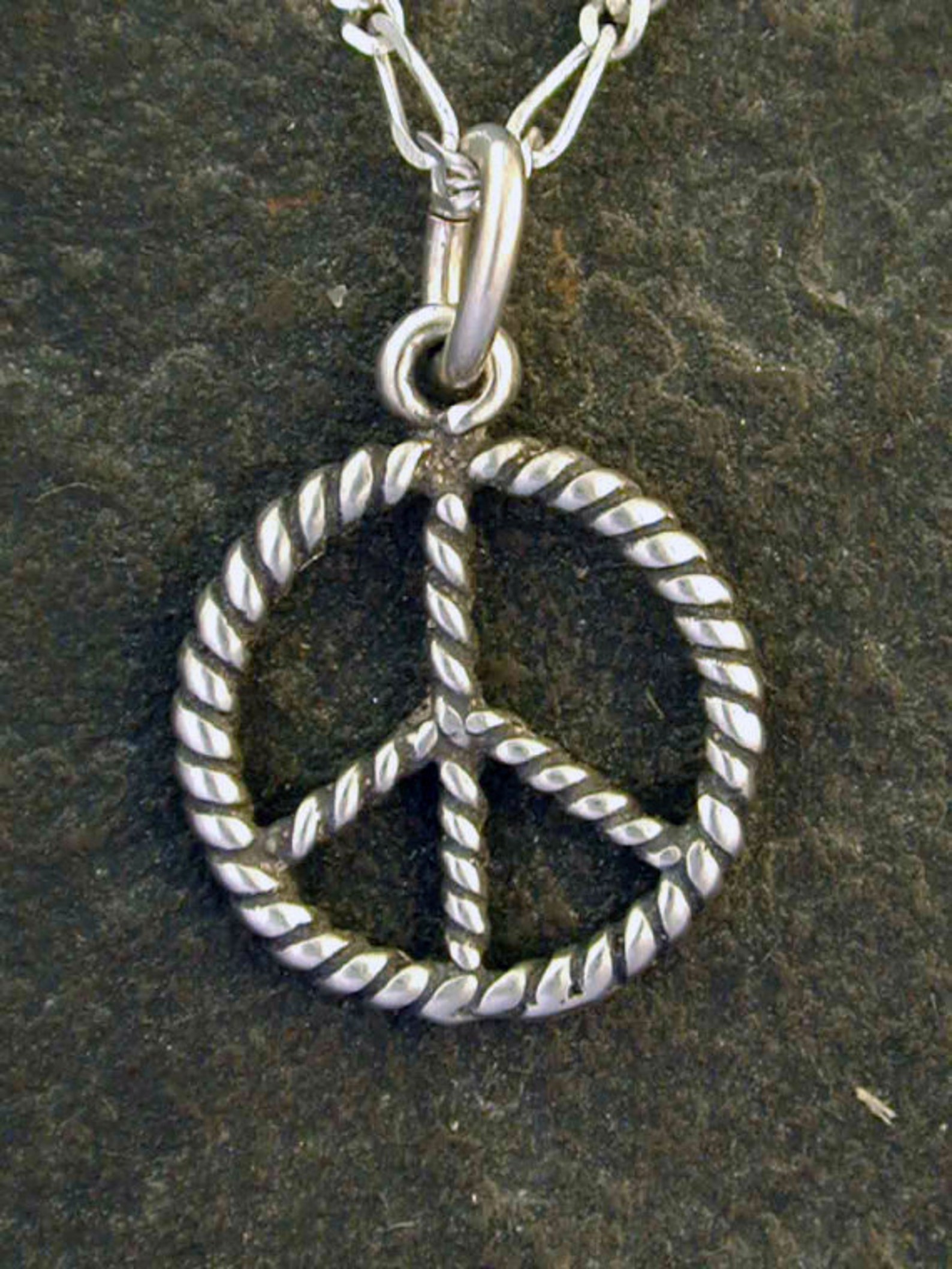 Sterling Silver Peace Sign Pendant on a Sterling Silver Chain | Etsy