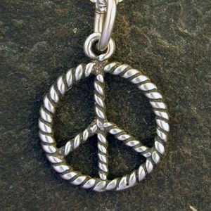 Sterling Silver Peace Sign Pendant on a Sterling Silver Chain - Etsy