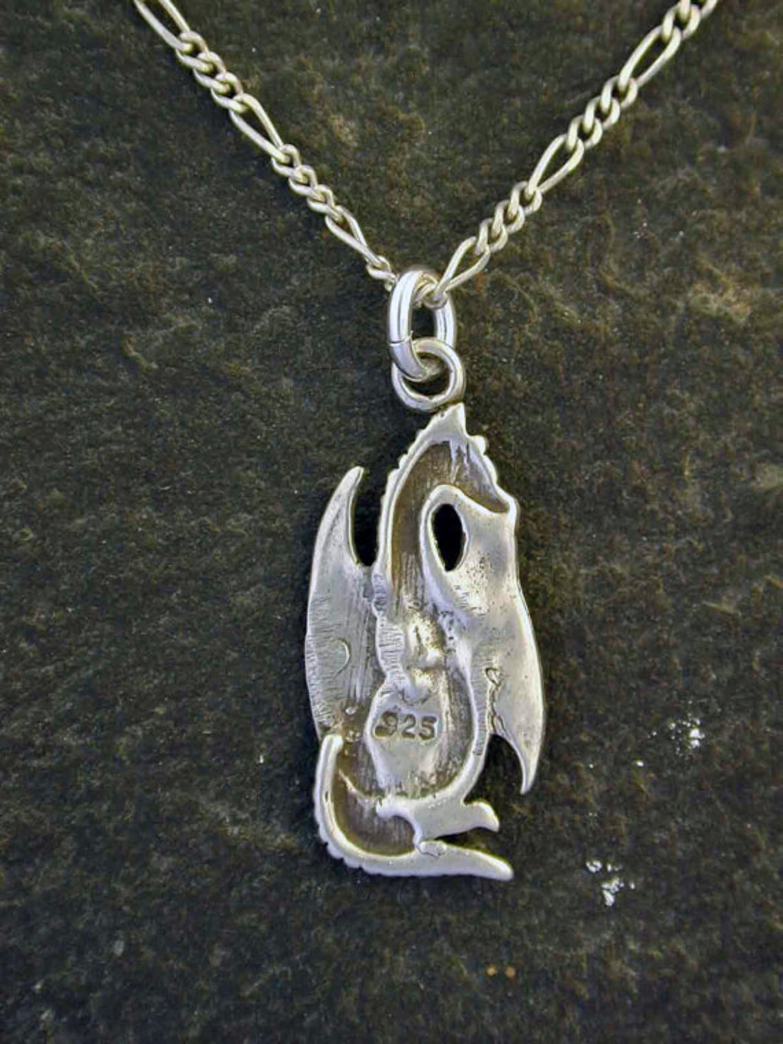 Sterling Silver Dragon Pendant on a Sterling Silver Chain | Etsy