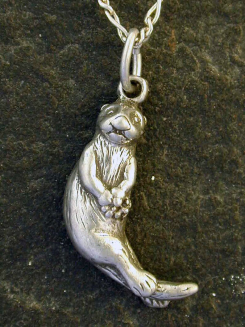 Sterling Silver Sea Otter Pendant on a Sterling Silver Chain - Etsy