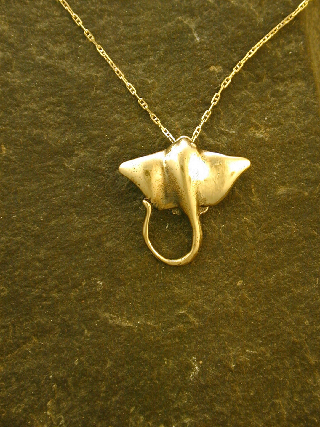 14K Gold Bat Ray on a 14K Gold Chain - Etsy