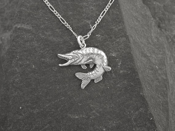 Sterling Silver Pike Fish Pendant on a Sterling Silver Chain | Etsy