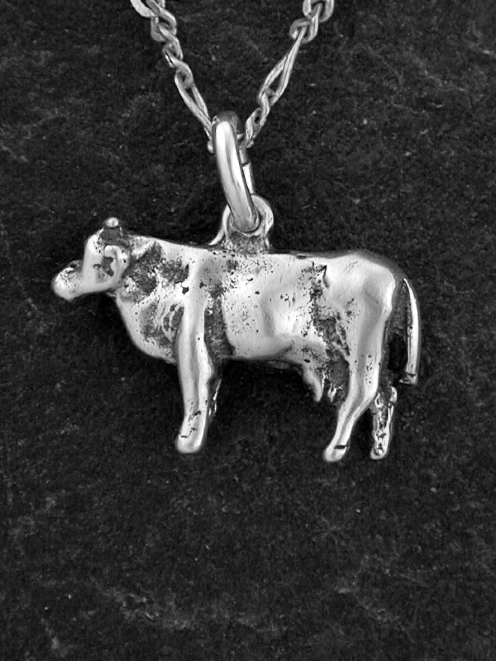 Sterling Silver Milk Cow Pendant on Sterling Silver Chain. - Etsy