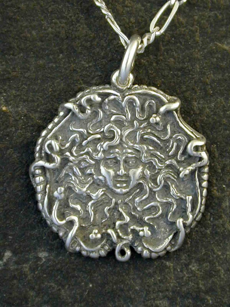 Sterling Silver Medusa Pendant on a Sterling Silver Chain - Etsy