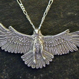 Sterling Silver Large Hawk Pendant With a Sterling Silver Chain - Etsy