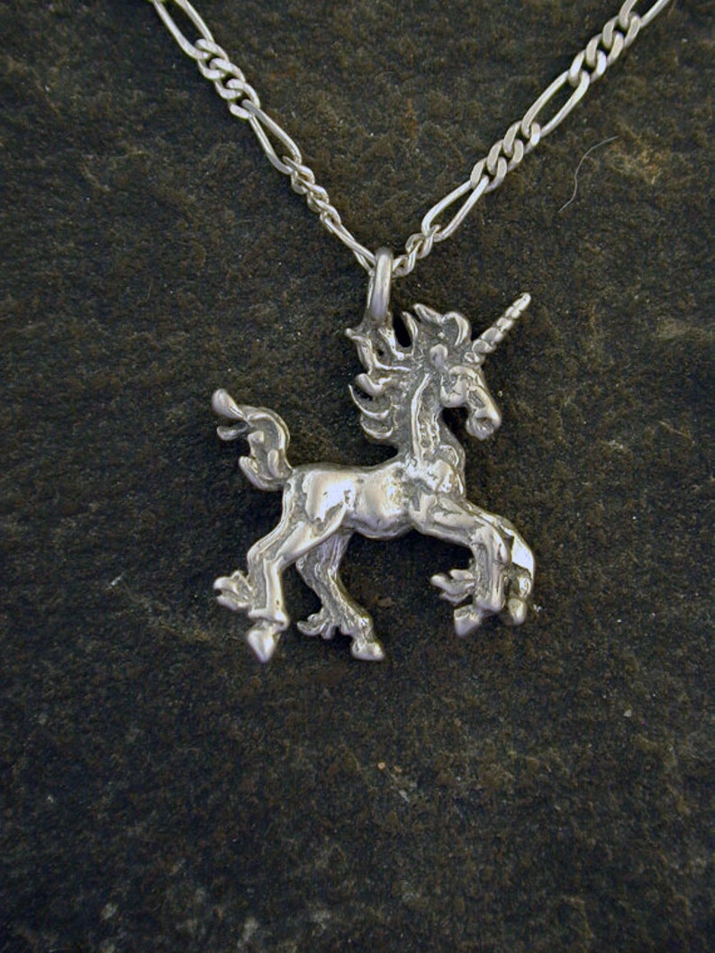 Sterling Silver Unicorn Pendant on a Sterling Silver Chain - Etsy