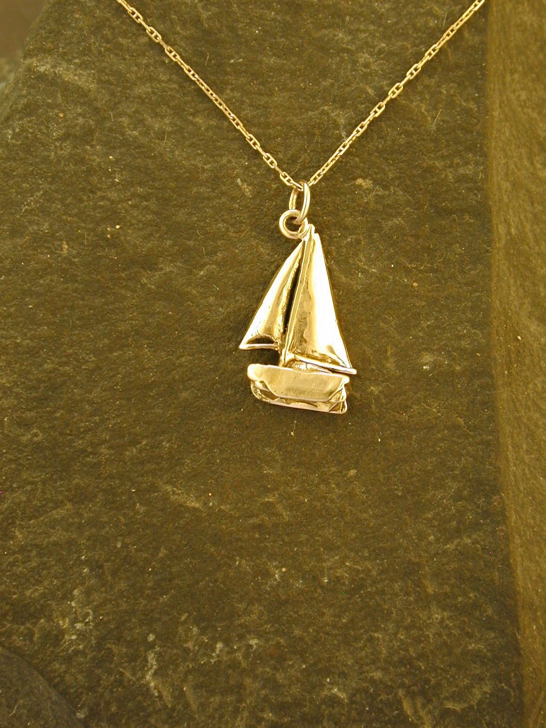 Sterling Silver Hobie Cat Sloop Sailboat Pendant on a Sterling Silver ...