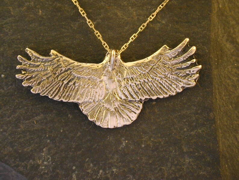 14K Gold Large Hawk Pendant With a 14K Gold Chain | Etsy