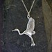 Sterling Silver Crane Pendant on a Sterling Silver Chain. - Etsy