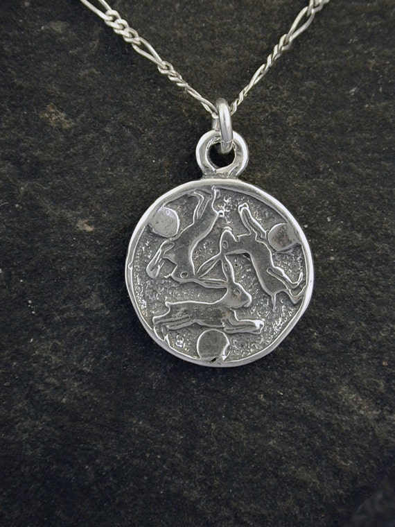 Sterling Silver Bunny Rabbit Pendant on a Sterling Silver | Etsy