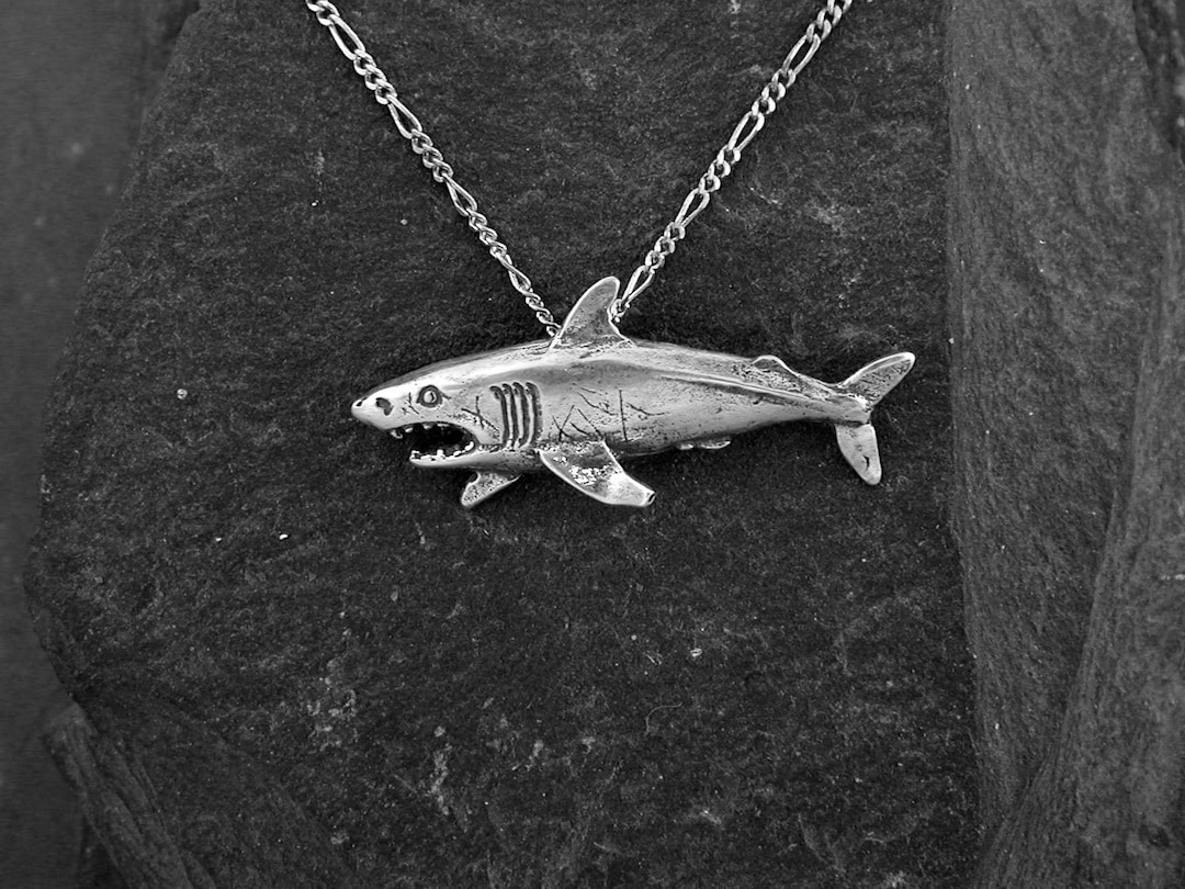 Sterling Silver Great White Shark Pendant on a Sterling Silver Chain ...