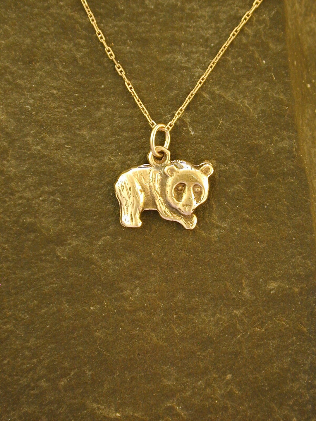 14K Gold Panda Pendant on a 14K Gold Chain. - Etsy