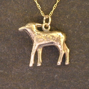 14K Gold Lamb Pendant on a 14K Gold Chain. - Etsy