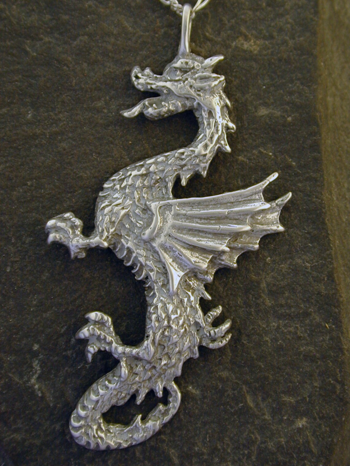 Sterling Silver Celtic Dragon Pendant on a Sterling Silver | Etsy