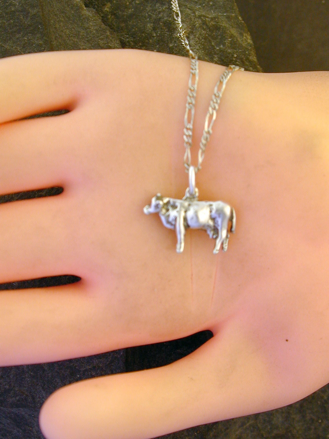Sterling Silver Milk Cow Pendant on Sterling Silver Chain. - Etsy
