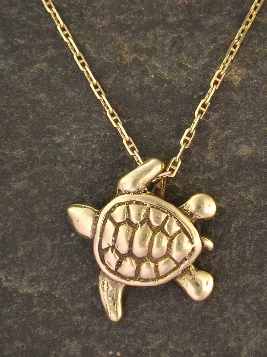 14K Gold Origianl Sea Turtle Pendant on a 14K Gold Chain - Etsy