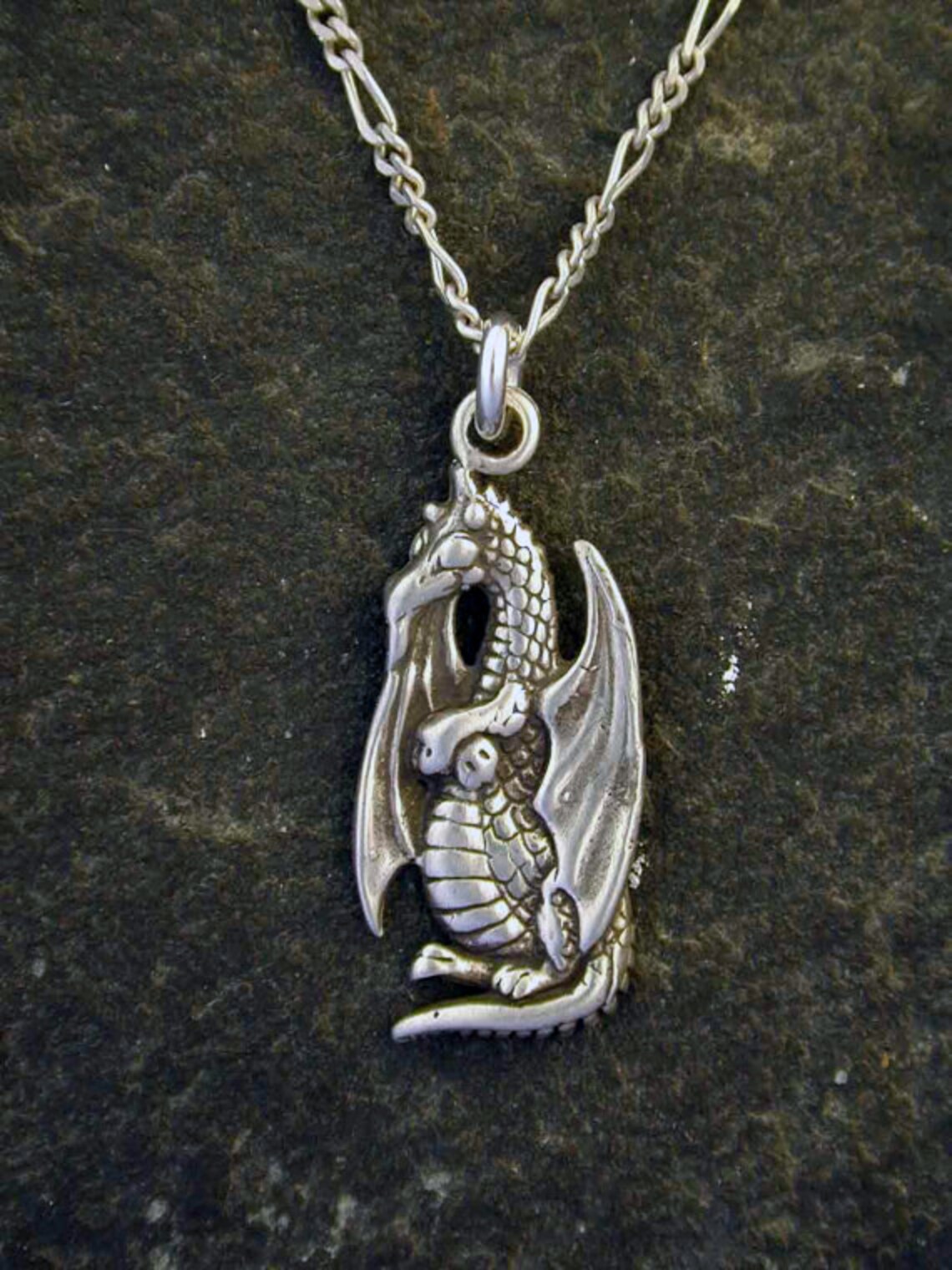 Sterling Silver Dragon Pendant on a Sterling Silver Chain | Etsy