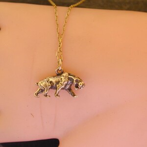 14K Gold Smilodon Saber Tooth Tiger Pendant on a 14K Gold Chain. - Etsy