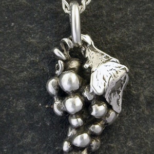 Sterling Silver Grape Cluster Pendant on a Sterling Silver Chain. - Etsy