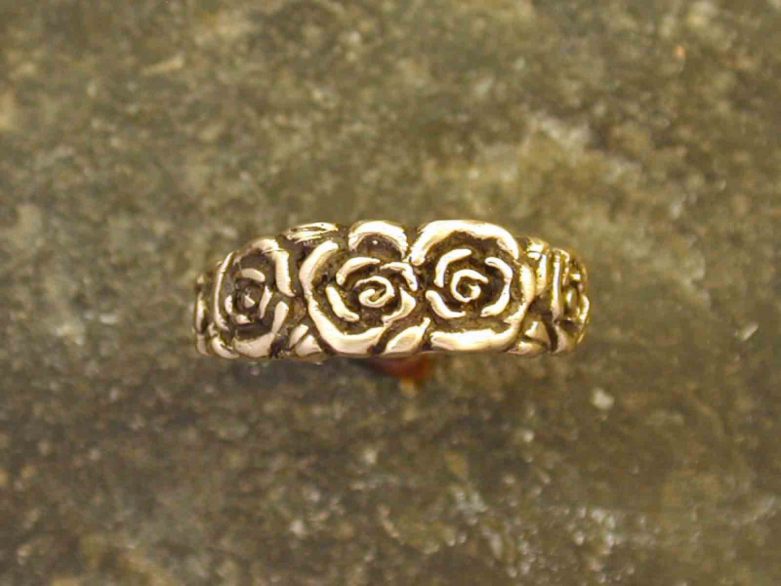 14K Gold Rose Ring Band - Etsy