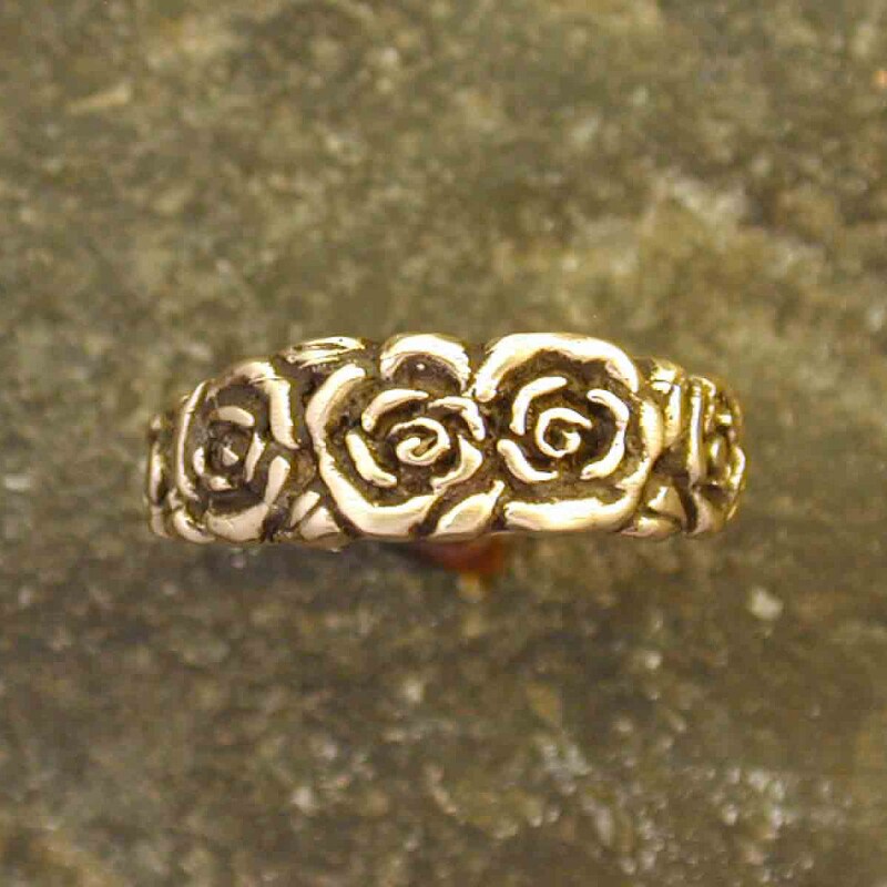 14k Gold Rose Flower Ring - Etsy
