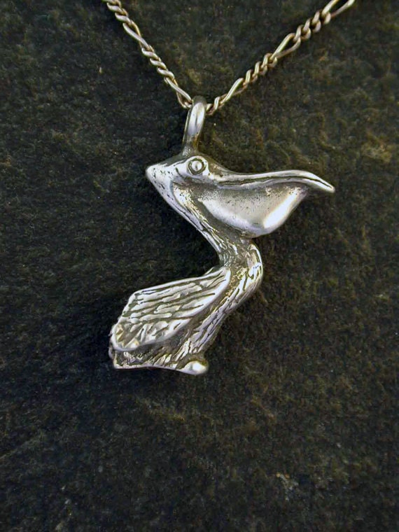 Sterling Silver Pelican Pendant on a Sterling Silver Chain. - Etsy