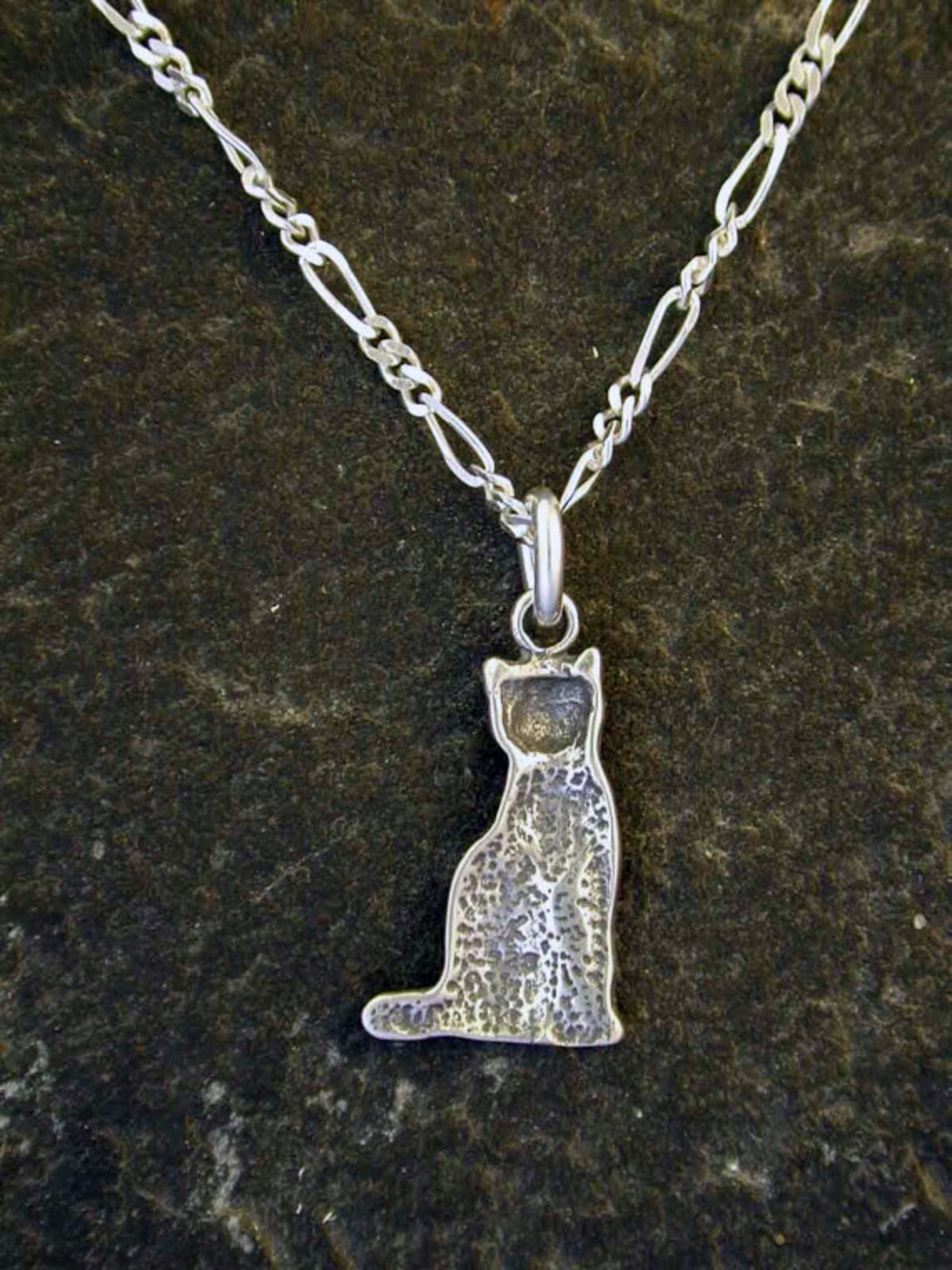Sterling Silver Cat Pendant on Sterling Silver Chain. - Etsy