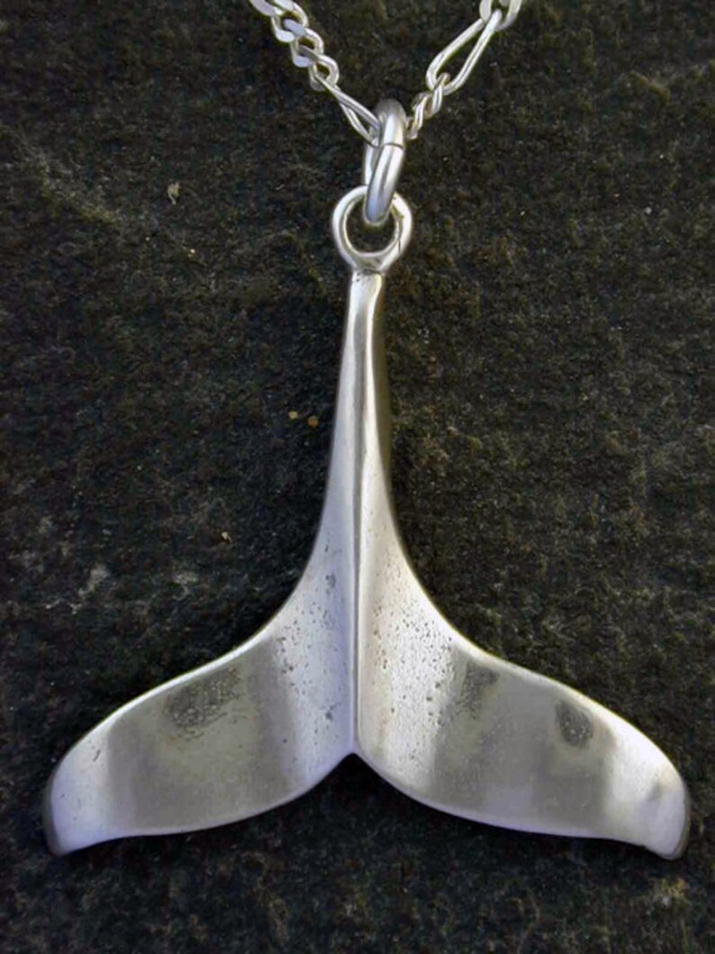 Sterling Silver Whale Tail Pendant With a Sterling Silver Chain - Etsy