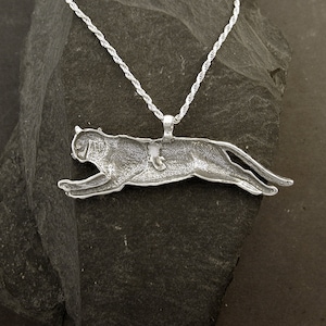 Sterling Silver Tiger Pendant on a Sterling Silver Chain - Etsy