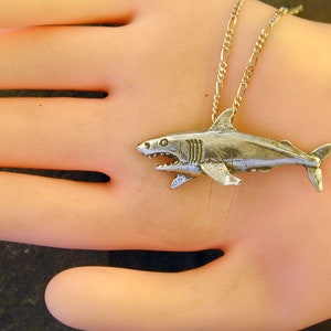 Sterling Silver Great White Shark Pendant on a Sterling Silver Chain ...