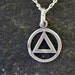 Sterling Silver Alcoholic Anonymous AA Pendant on a Sterling Silver ...