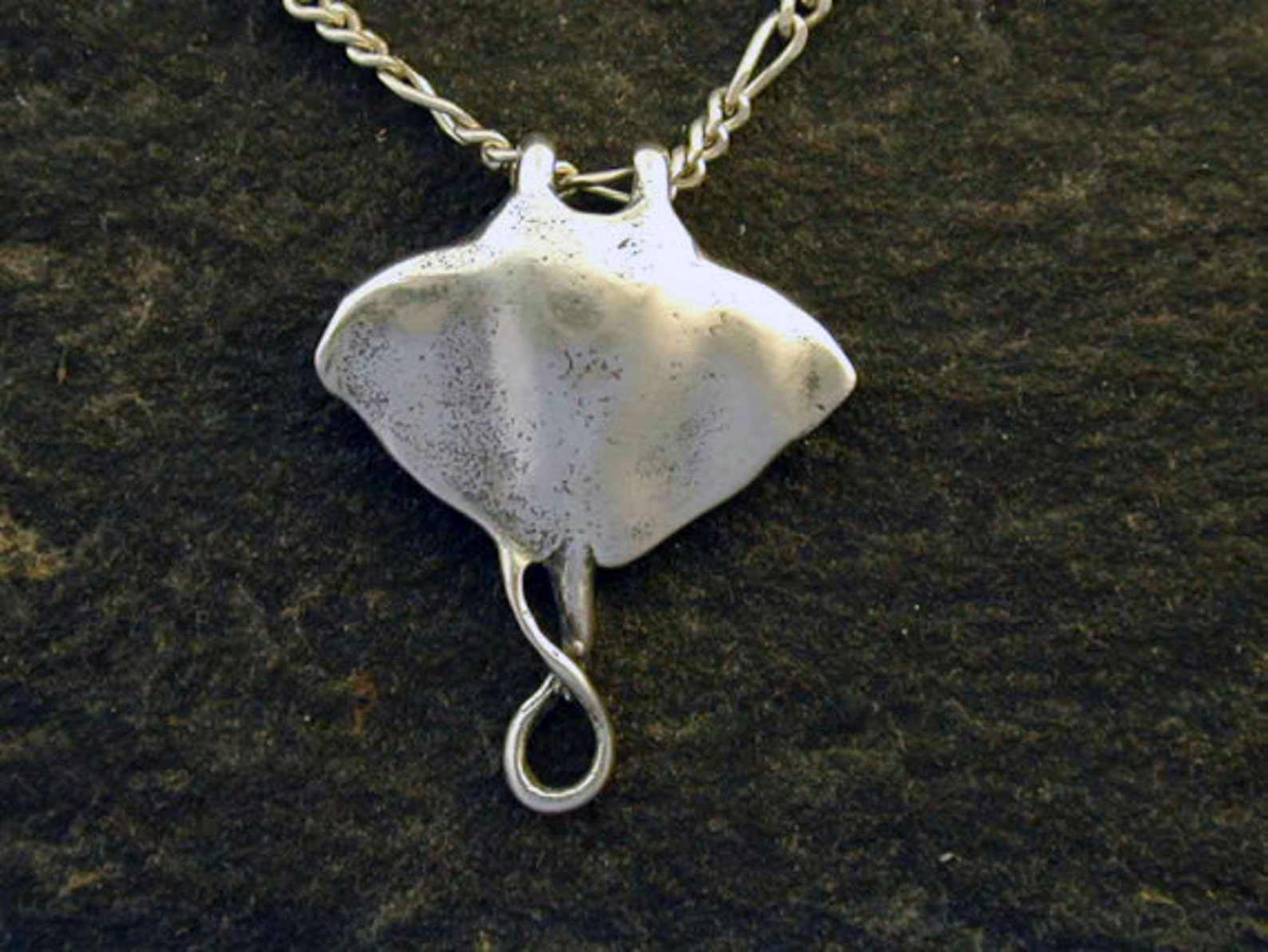 Sterling Silver Manta Ray Pendant on a Sterling Silver Chain - Etsy