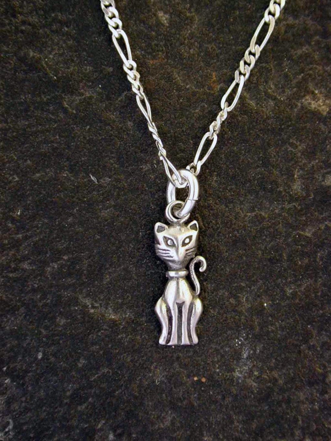 Sterling Silver Cat Pendant on a Sterling Silver Chain - Etsy