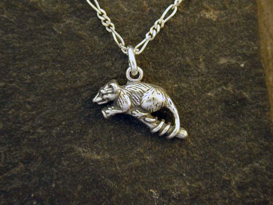Sterling Silver Opossum Pendant on a Sterling Silver Chain - Etsy