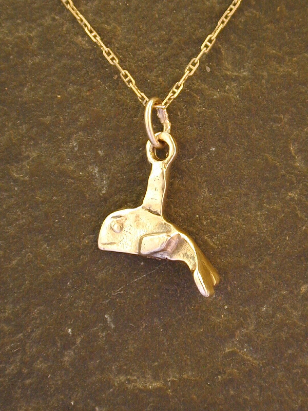 14K Gold Northwest Indian Design Orca Killer Whale Pendant on A14k Gold ...