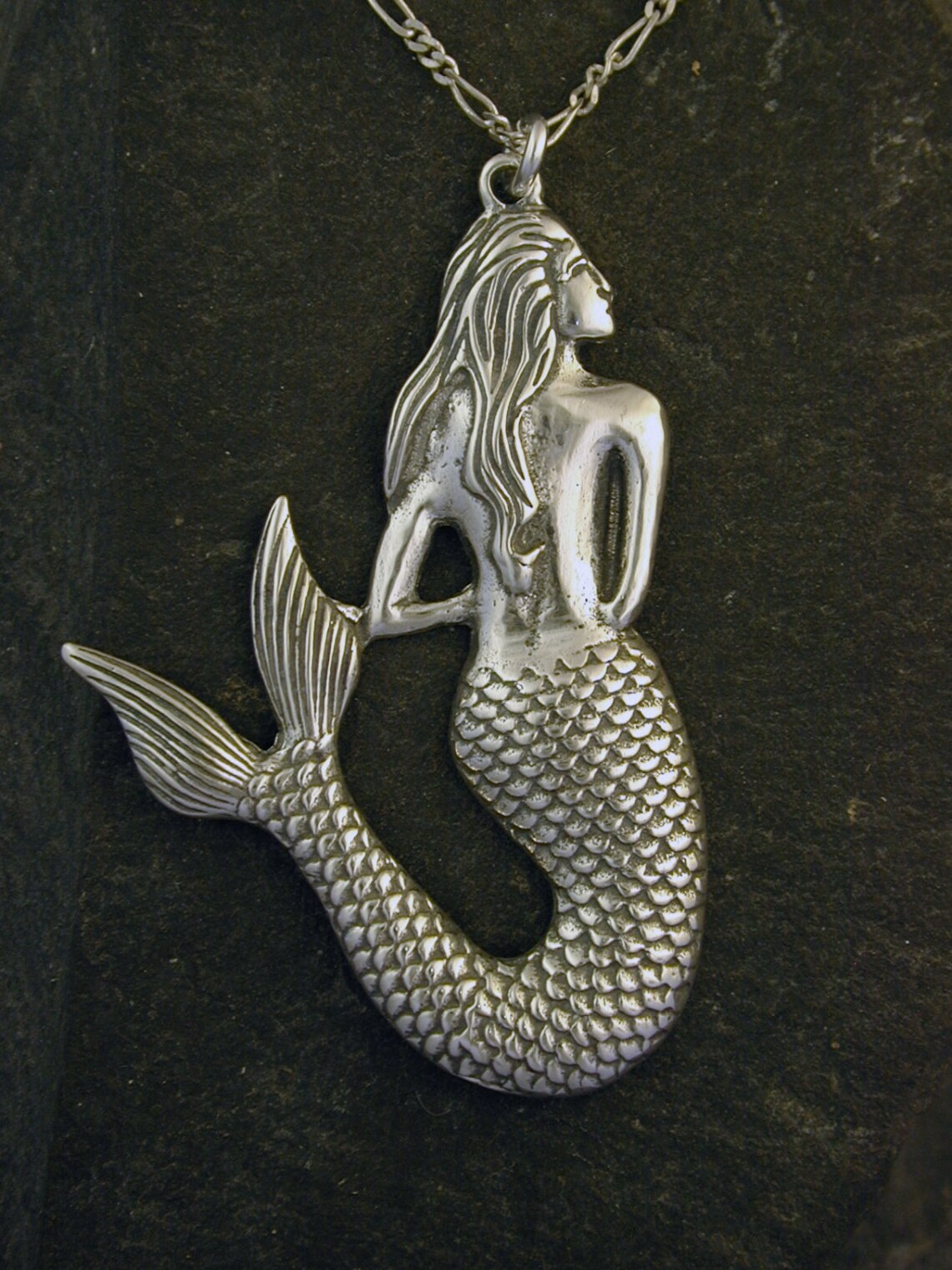 Sterling Silver Mermaid Pendant on a Sterling Silver Chain | Etsy