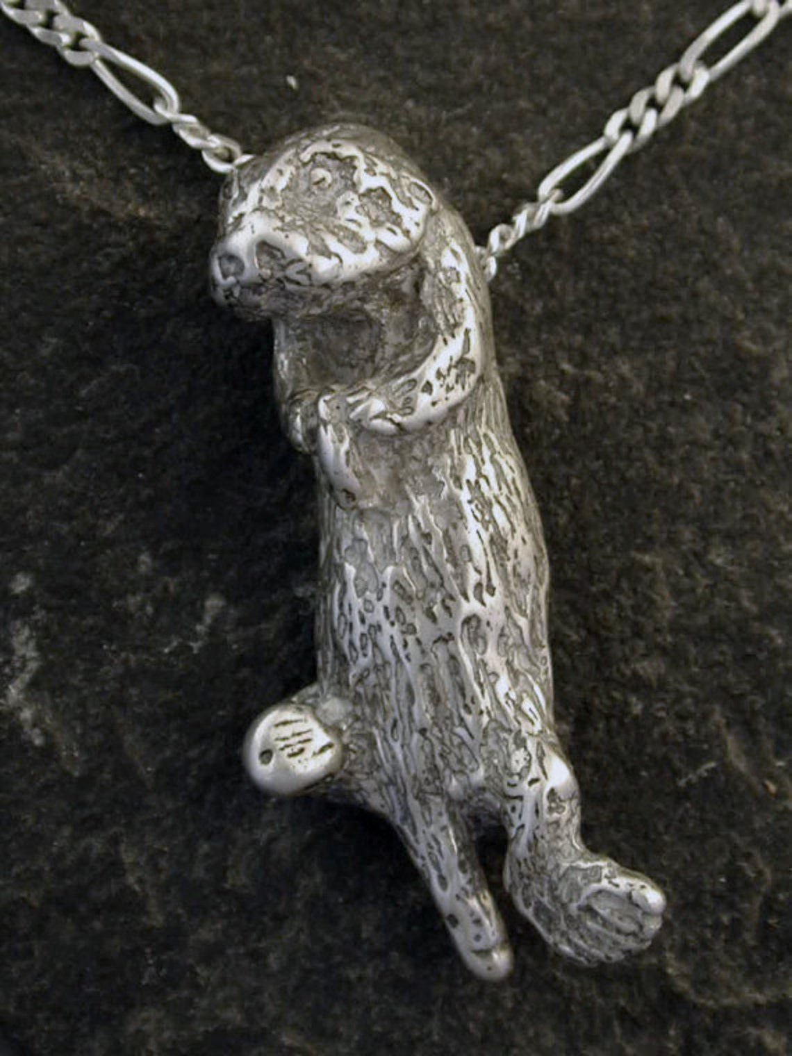 Sterling Silver Sea Otter Pendant on a Sterling Silver Chain - Etsy
