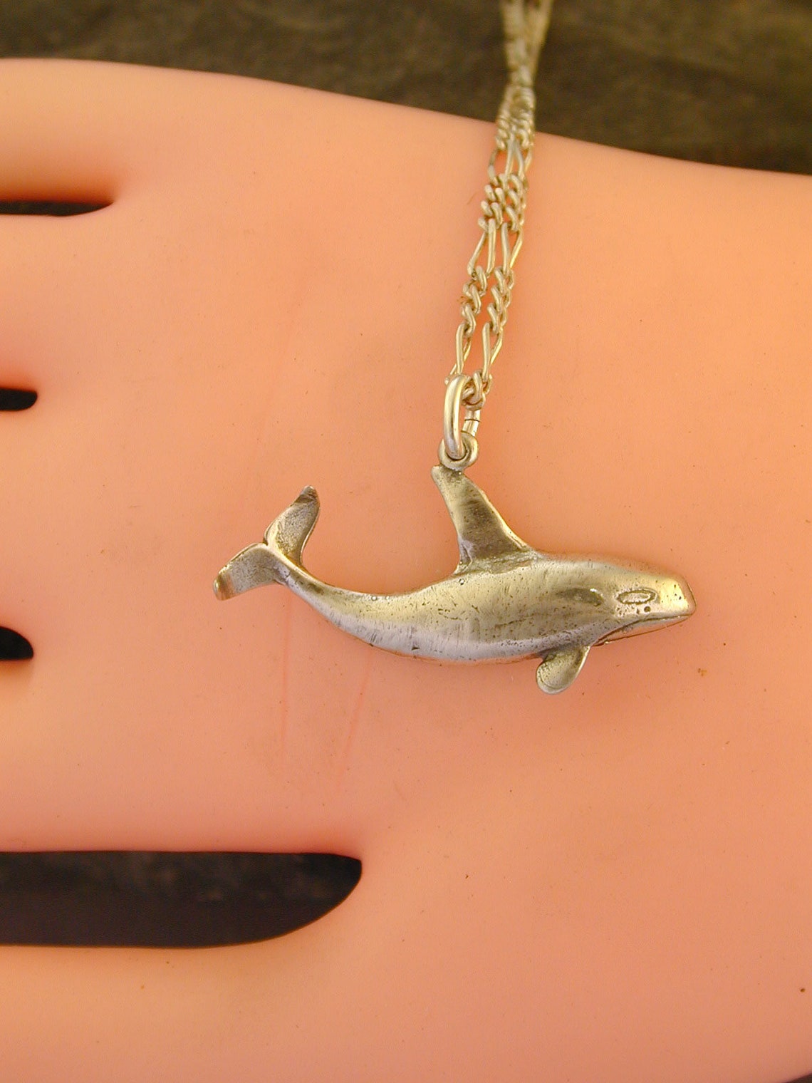 Sterling Silver Orca Pendant on a Sterling Silver Chain | Etsy