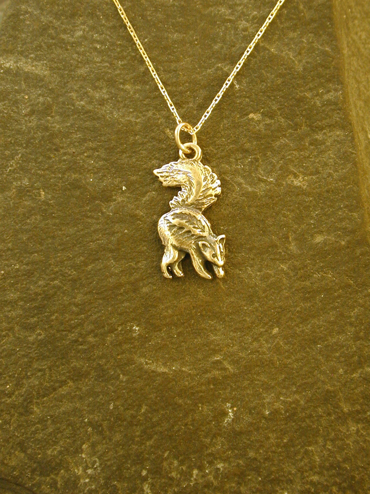 14K Gold Skunk Pendant on a 14K Gold Chain. - Etsy UK