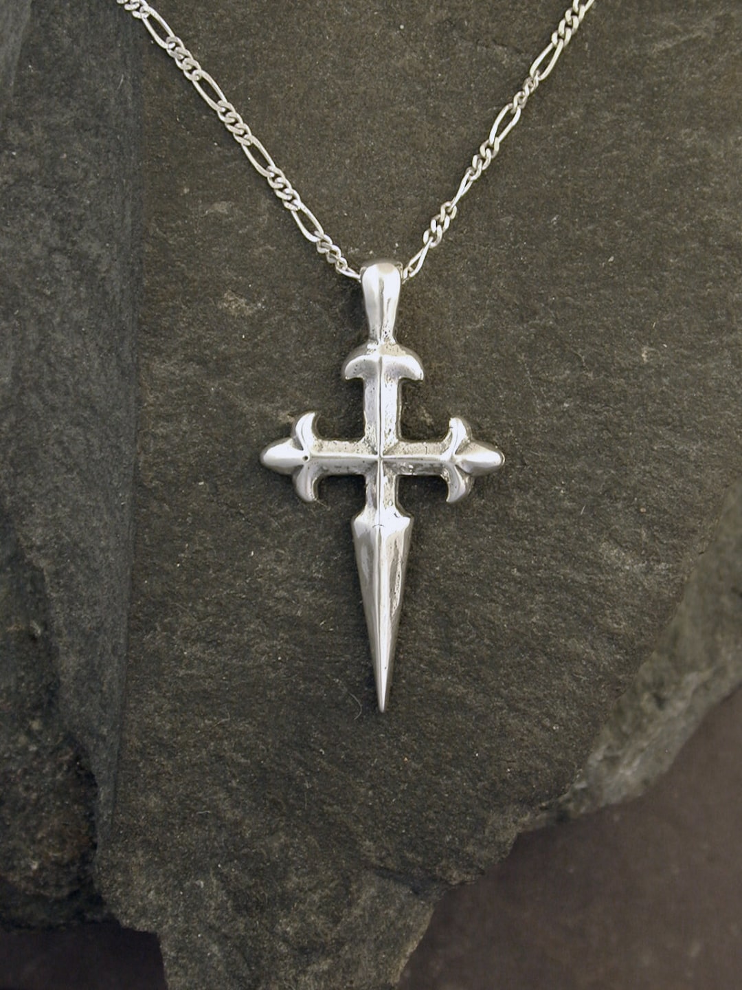 Sterling Silver Sword/cross Pendant on a Sterling Silver Chain. - Etsy
